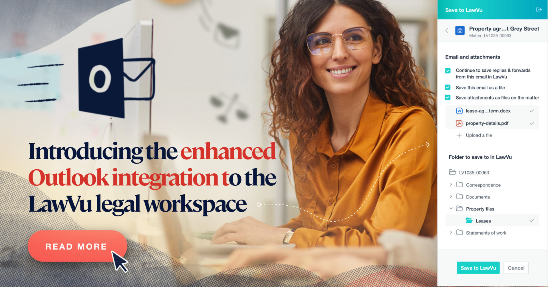 Introducing the enhanced Outlook integration to the LawVu legal workspace - LawVu