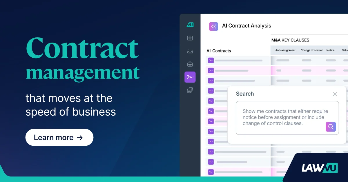 LawVu contract management software for In-house legal teams