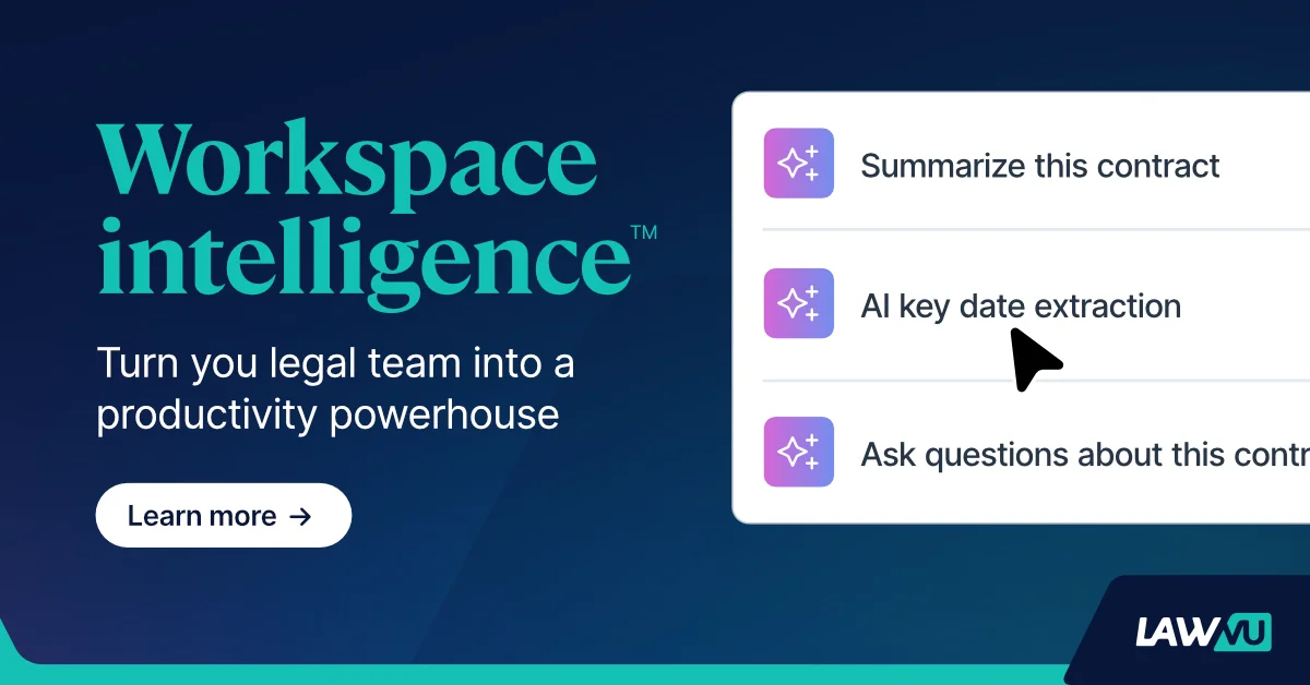 Workspace intelligence - AI in the LawVu Legal Workspace